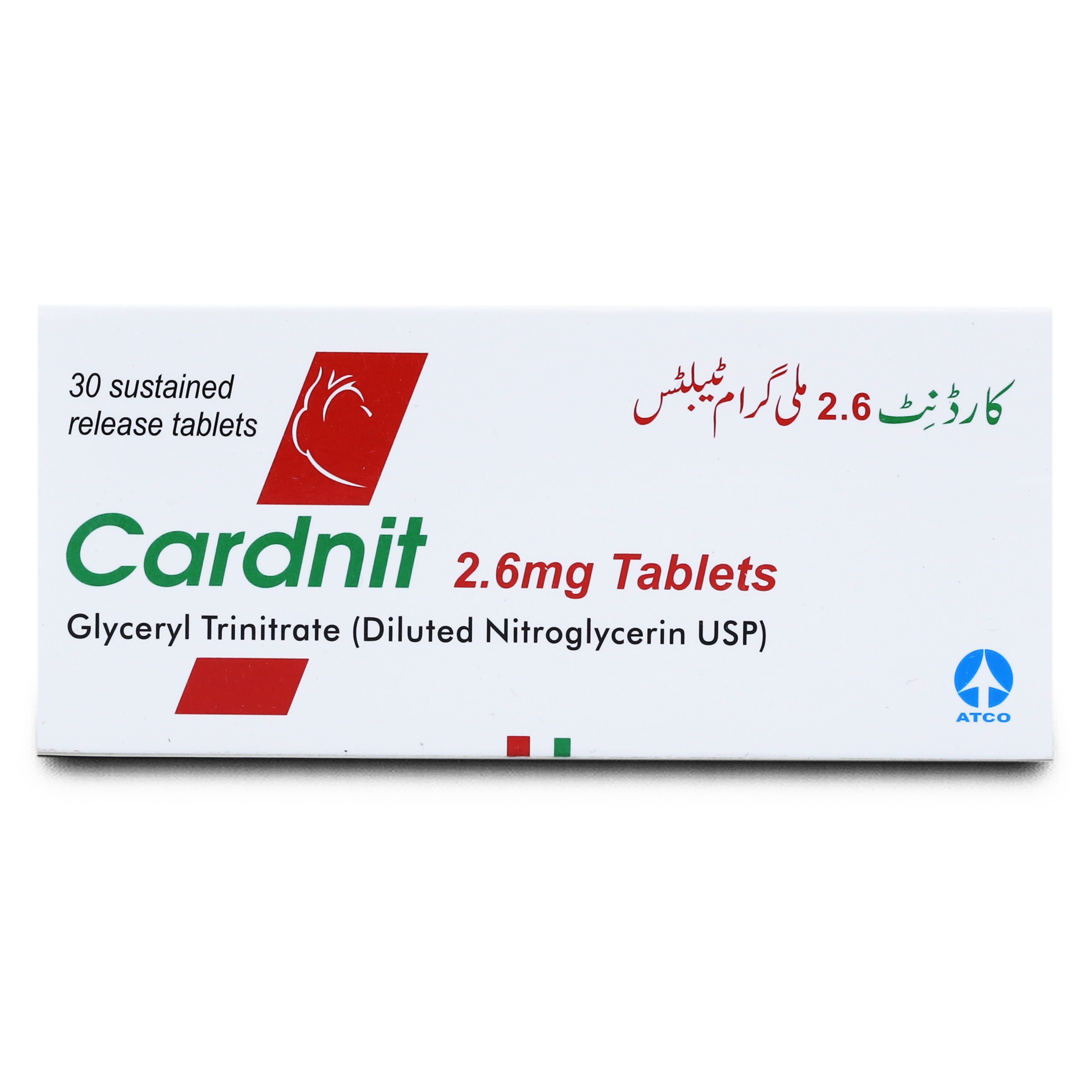 Cardnit 2.6mg Tablet 10 'S - Uses, Benefits, Side Effects