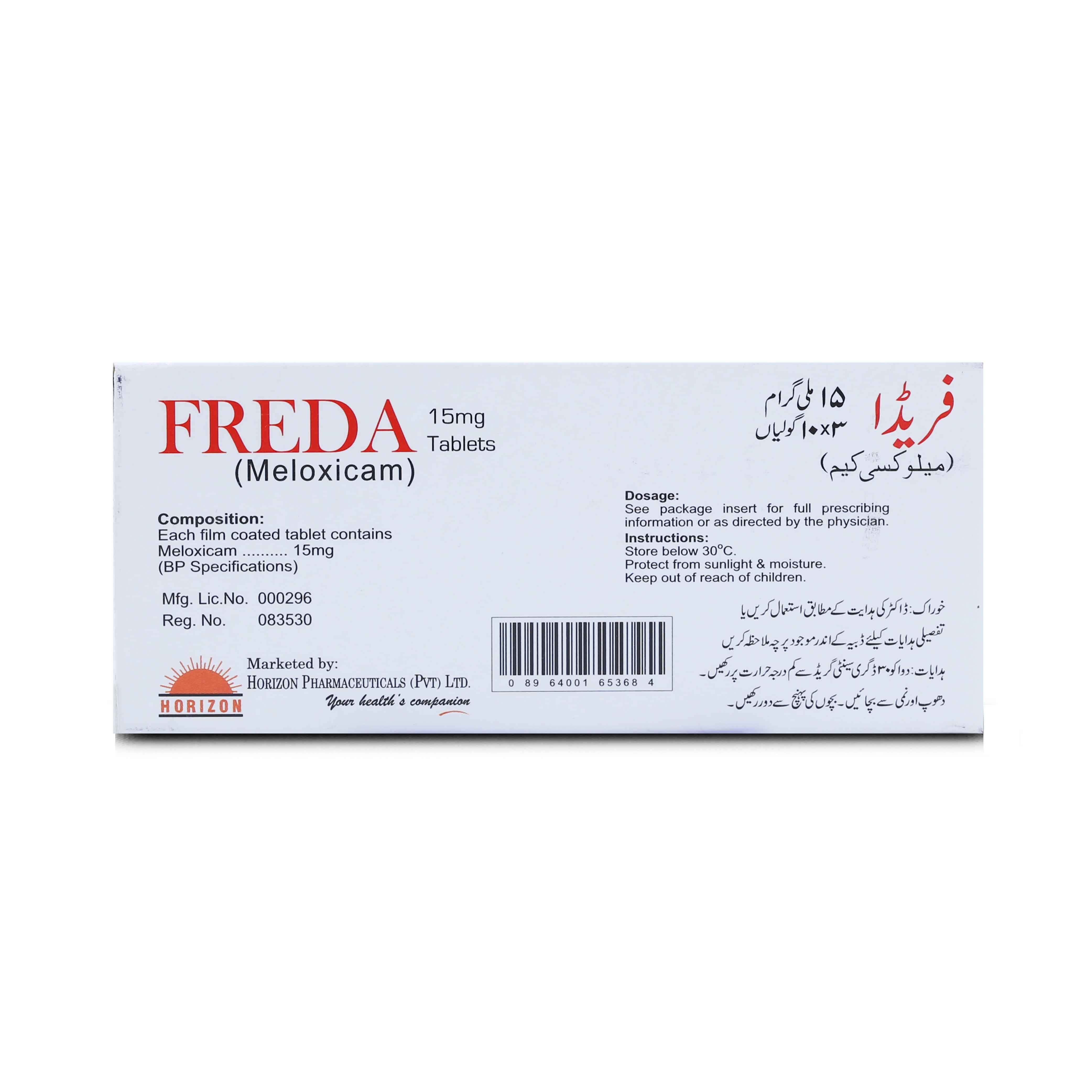 Freda 15mg Tablet 10 'S - Uses, Benefits, Side Effects