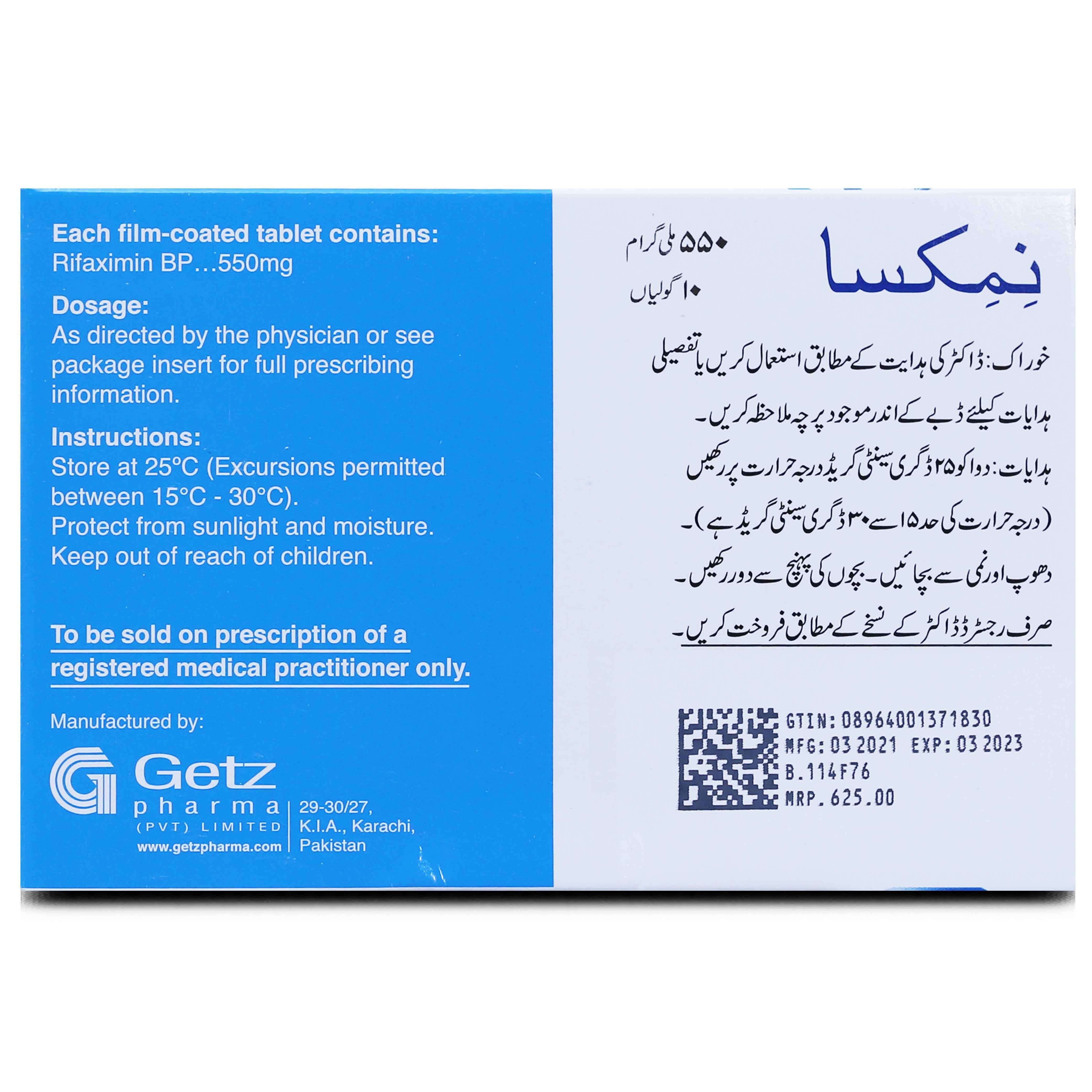 Nimixa 550mg Tablet 10 'S - Uses, Benefits, Side Effects