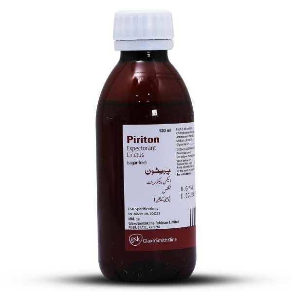 Piriton Expectorant 2mg/5ml Liquid 120 ml - Uses, Benefits, Side Effects