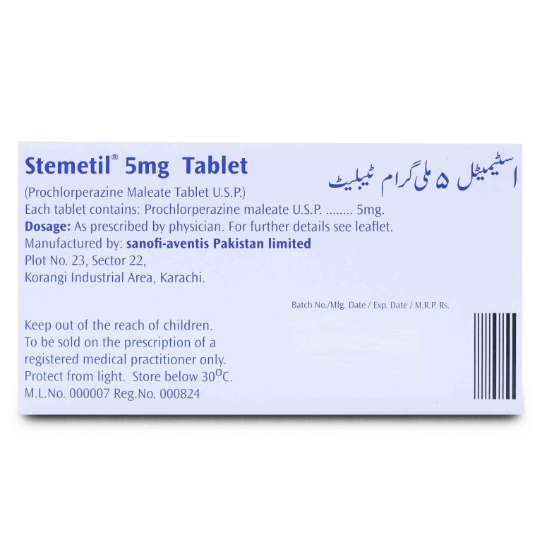Stemetil 5mg Tablet 50 'S - Uses, Benefits, Side Effects